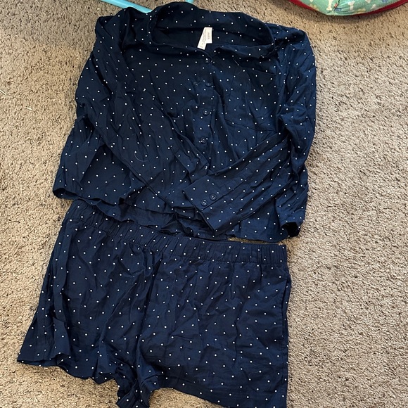 Auden | Intimates & Sleepwear | Auden Navy White Polka Dots Pajamas Set ...